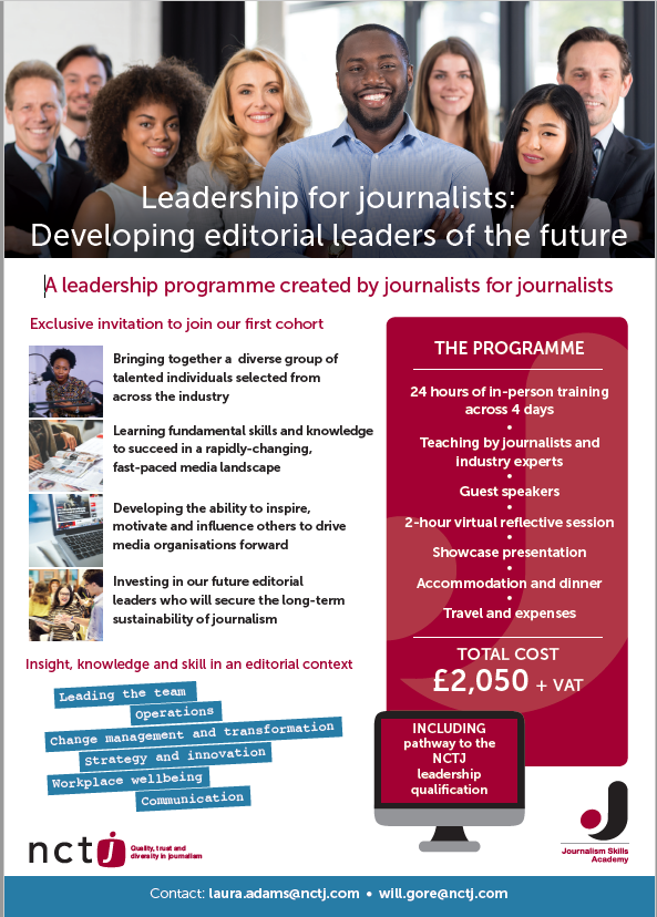 Leadership for journalists training programme - National Council for ...